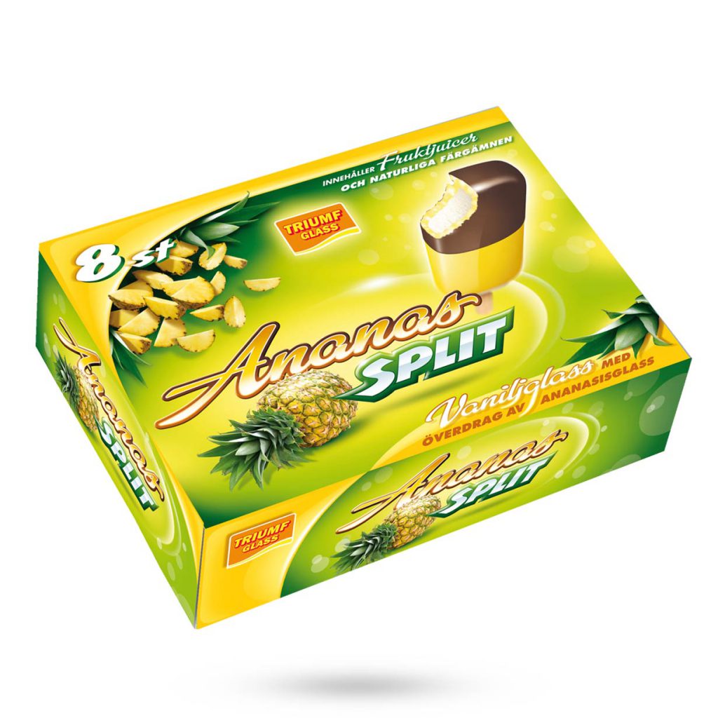Ananas Split 8 glasspinnar – Triumfglass