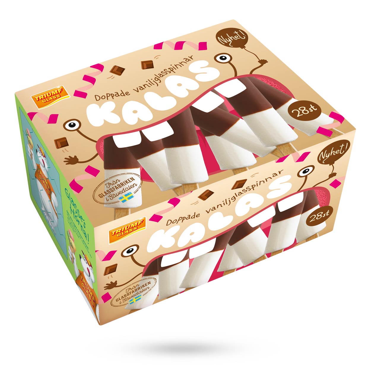 Kalas cola och hallon 28 glasspinnar – Triumfglass