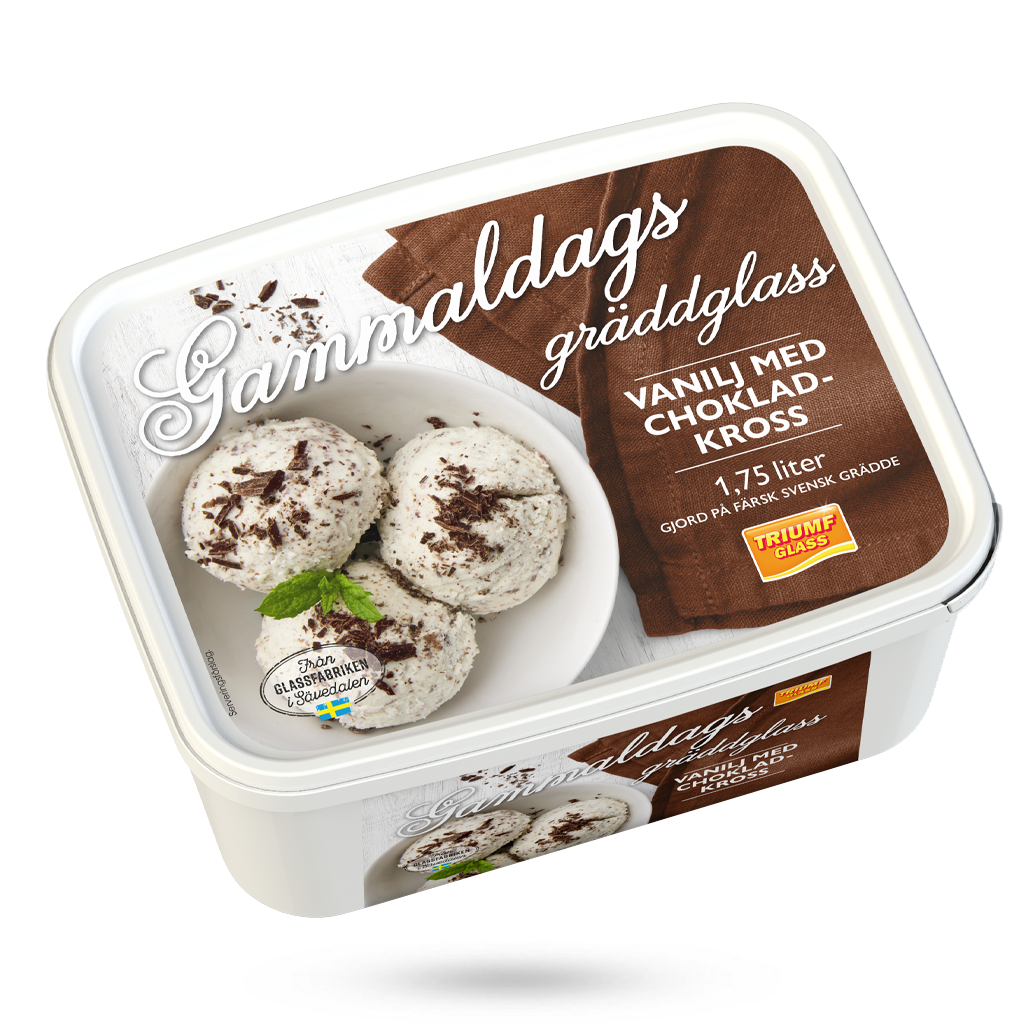 Gammaldags Gräddglass Chokladkross 175 L Triumfglass