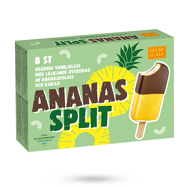 Ananas Split 8 glasspinnar - Triumfglass